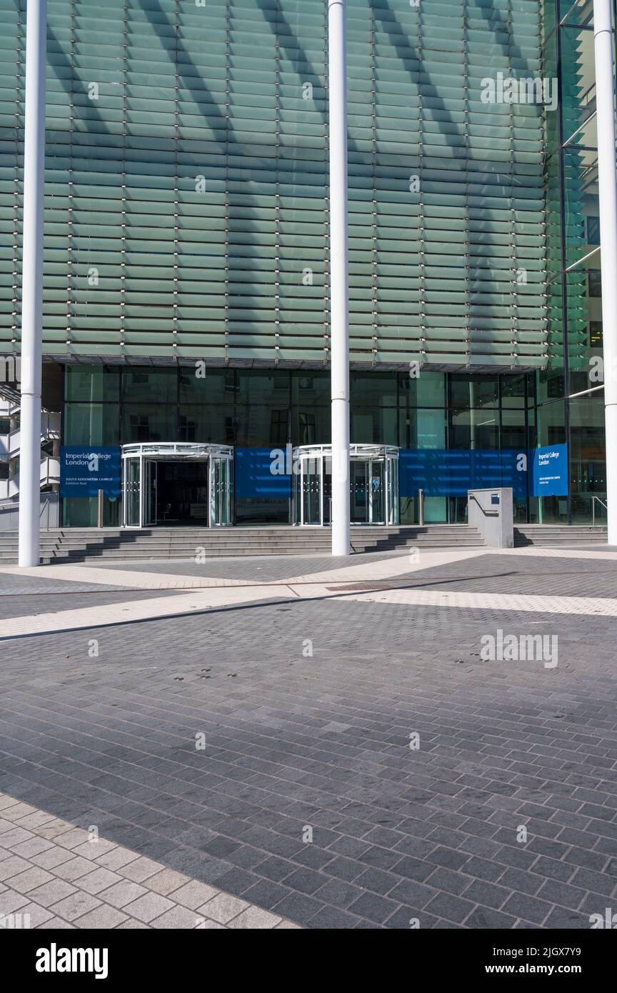 Exterior view of the main entrance to the Imperial College London, a ...