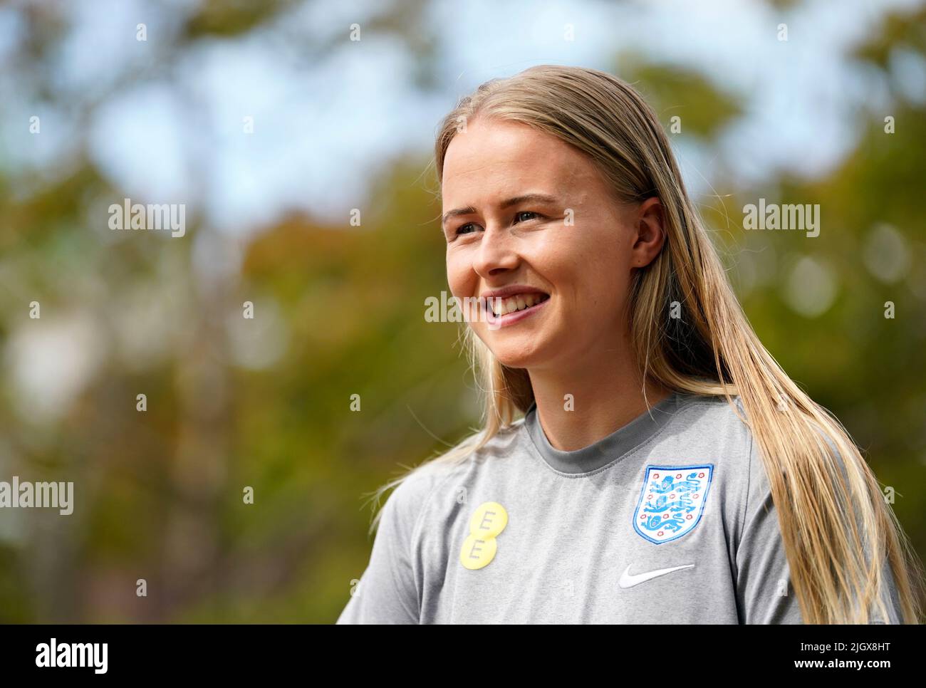 England goalkeeper Hannah Hampton interviewed during a media day at The ...