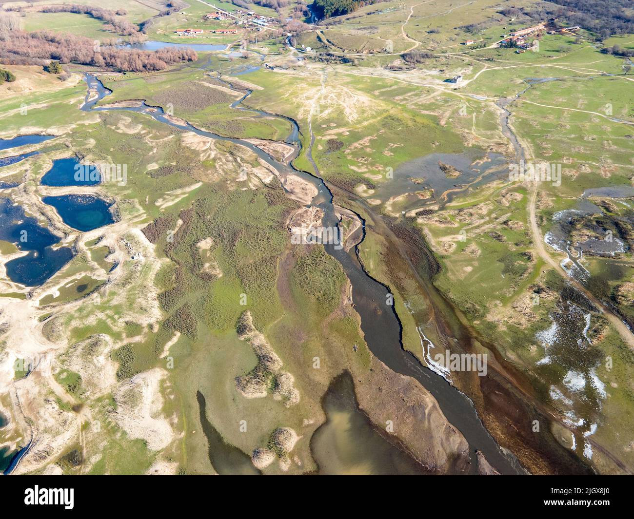 Amazing Aerial view of Zhrebchevo Reservoir, Sliven Region, Bulgaria ...