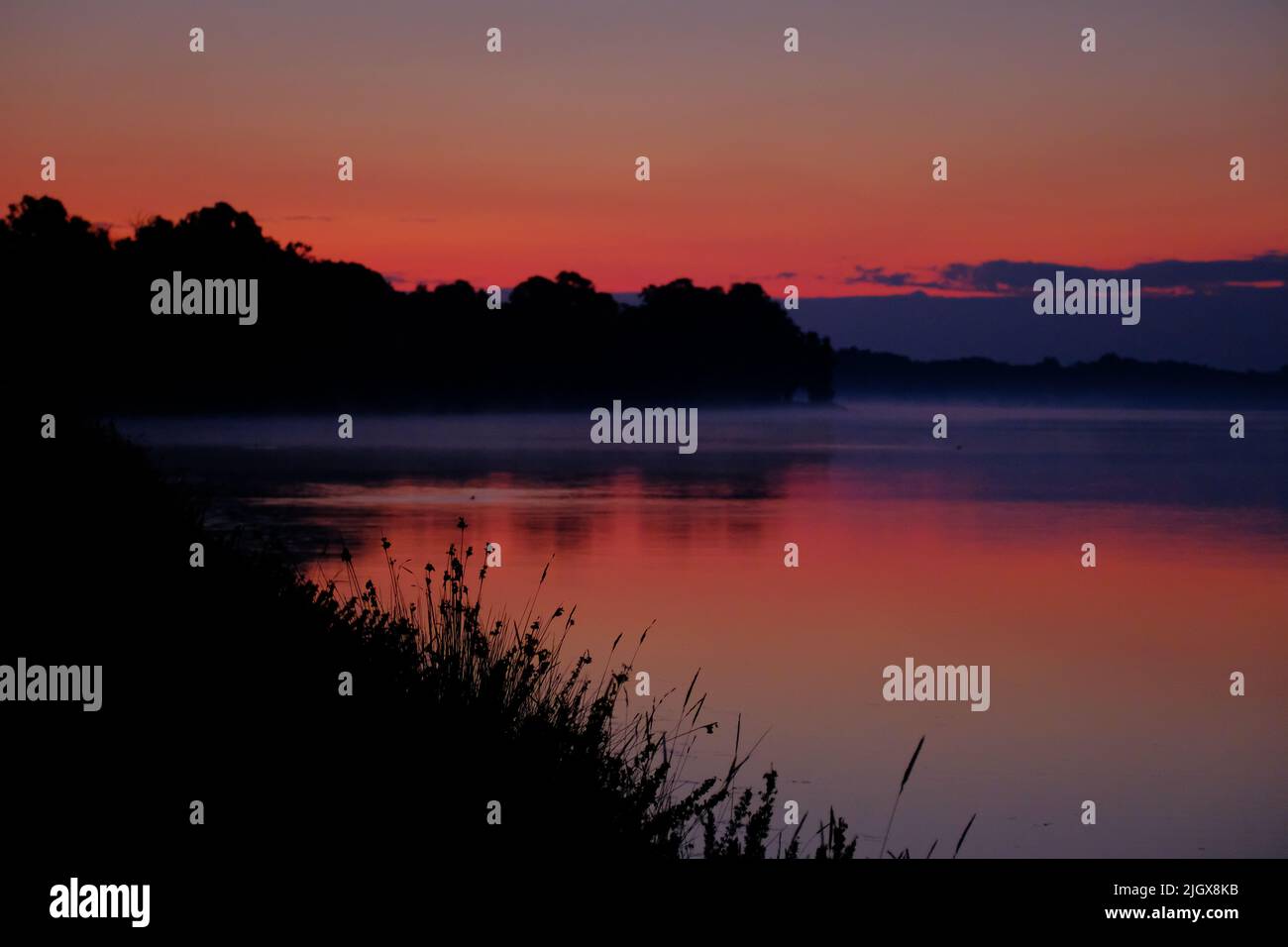 Lake fogliano at dawn, Circeo national park. Italy Stock Photo - Alamy