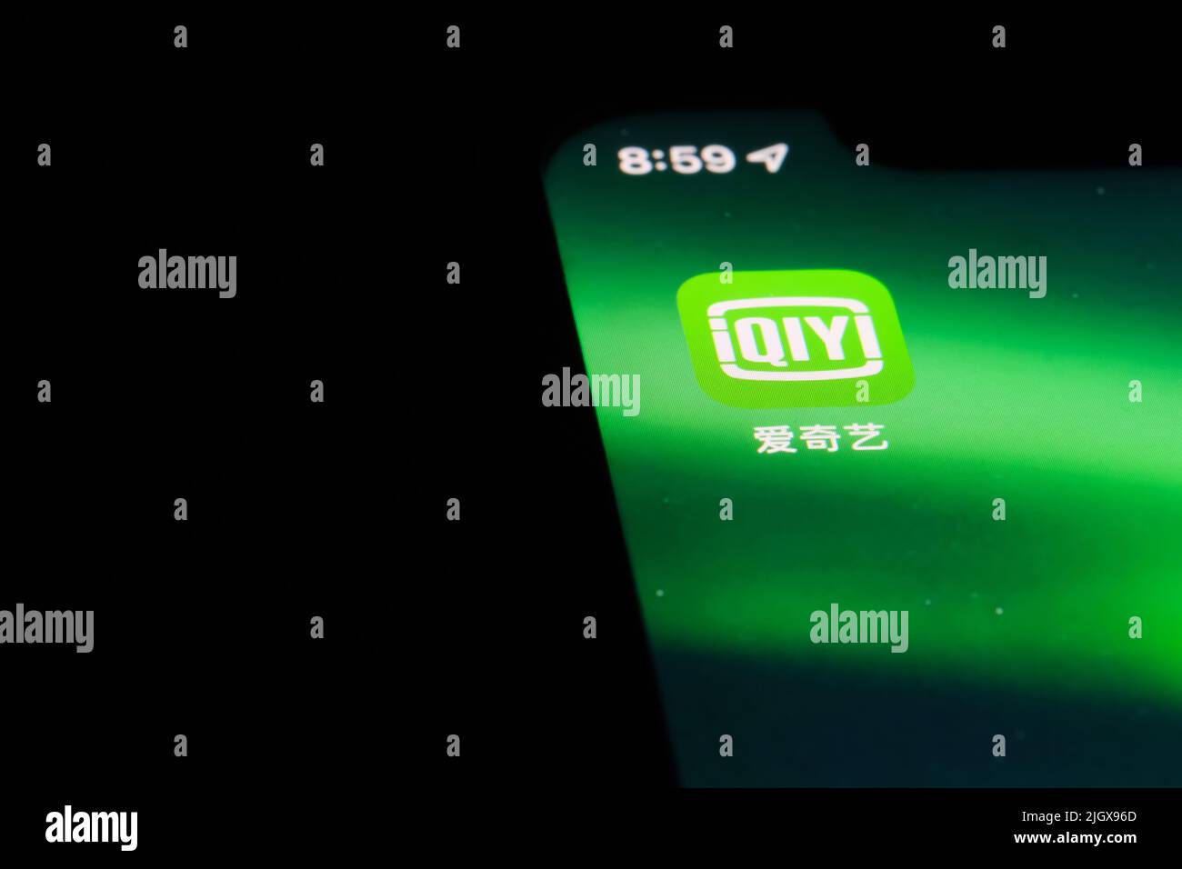 Shanghai,China-Feb. 21st 2022: close up iQIYI mobile app icon on phone ...
