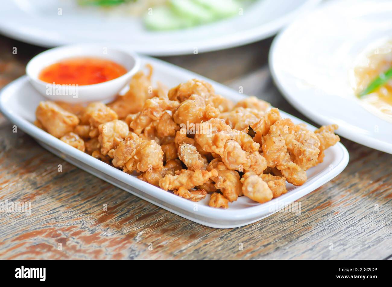 deep fried chicken dish, fried chicken and sauce or Crispy chicken pop ...