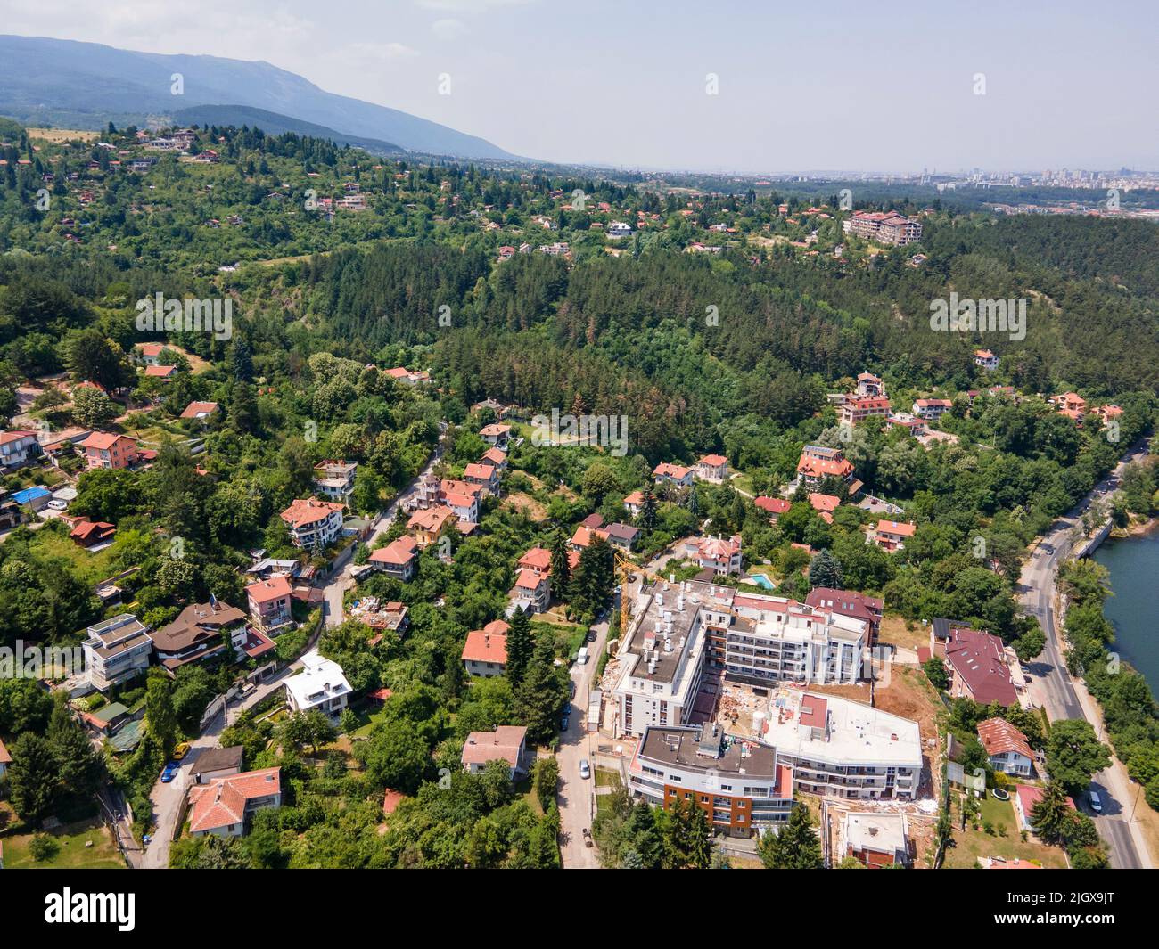Aerial summer view of Pancharevo lake, Sofia city Region, Bulgaria Stock Photo - Alamy