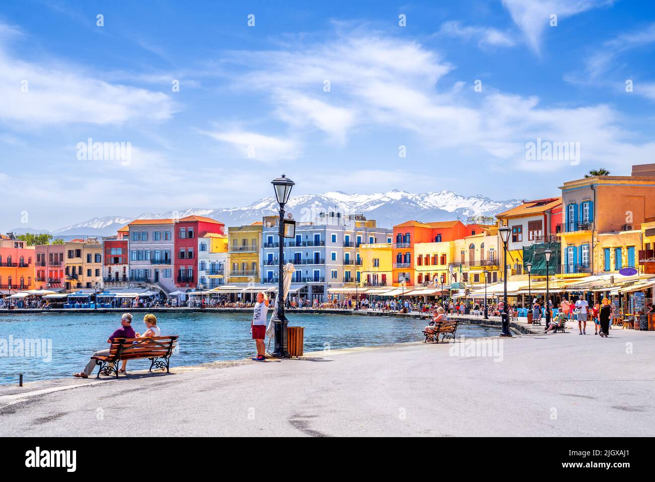 Venetian Harbour in Chania, Crete, Greece Stock Photo - Alamy