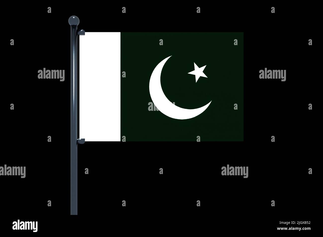 A vector illustration of the flag of Pakistan on a black background ...