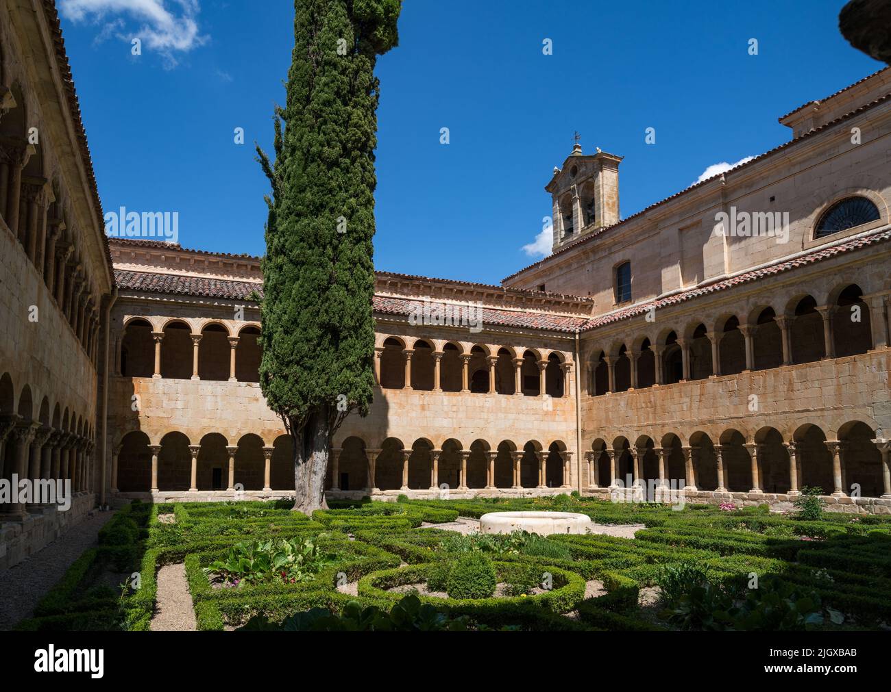 Cloister romanesque with biblical scenes capitals hi-res stock ...