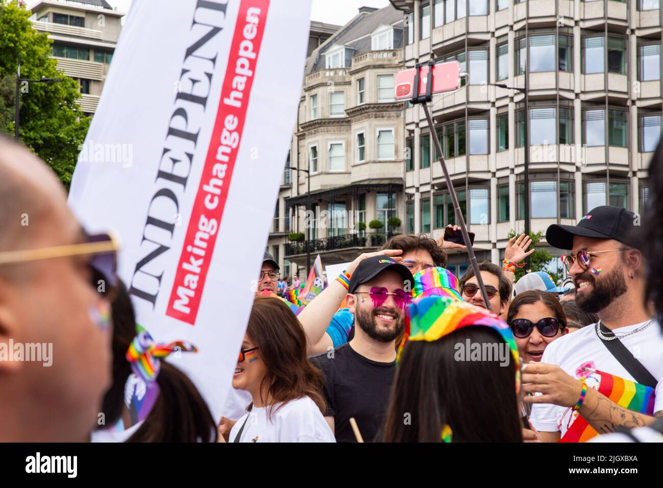 Scenes of The Independent marching in the Pride in London parade 2022 ...