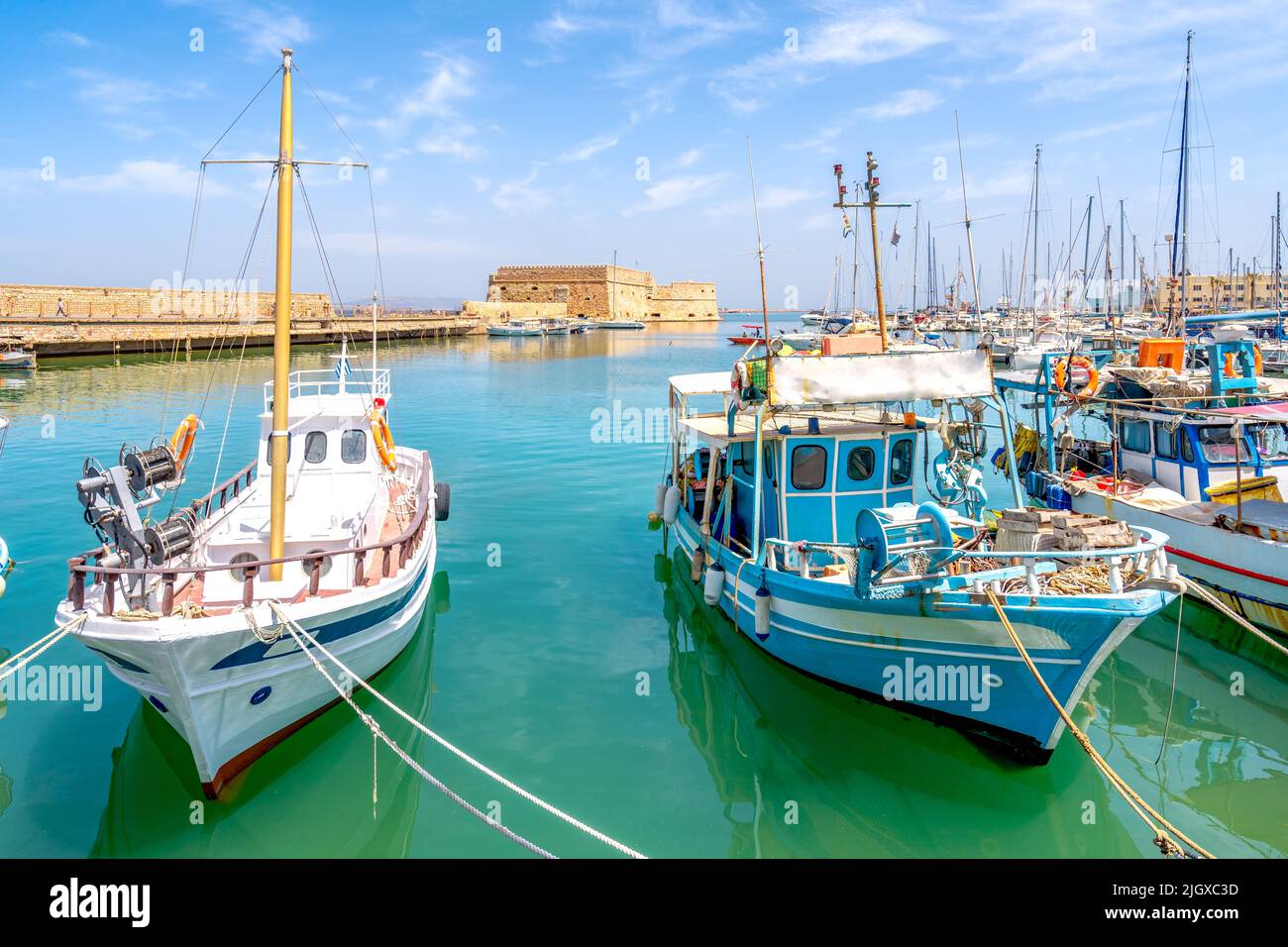 Harbour of Heraklion, Island Creta, Greece Stock Photo - Alamy