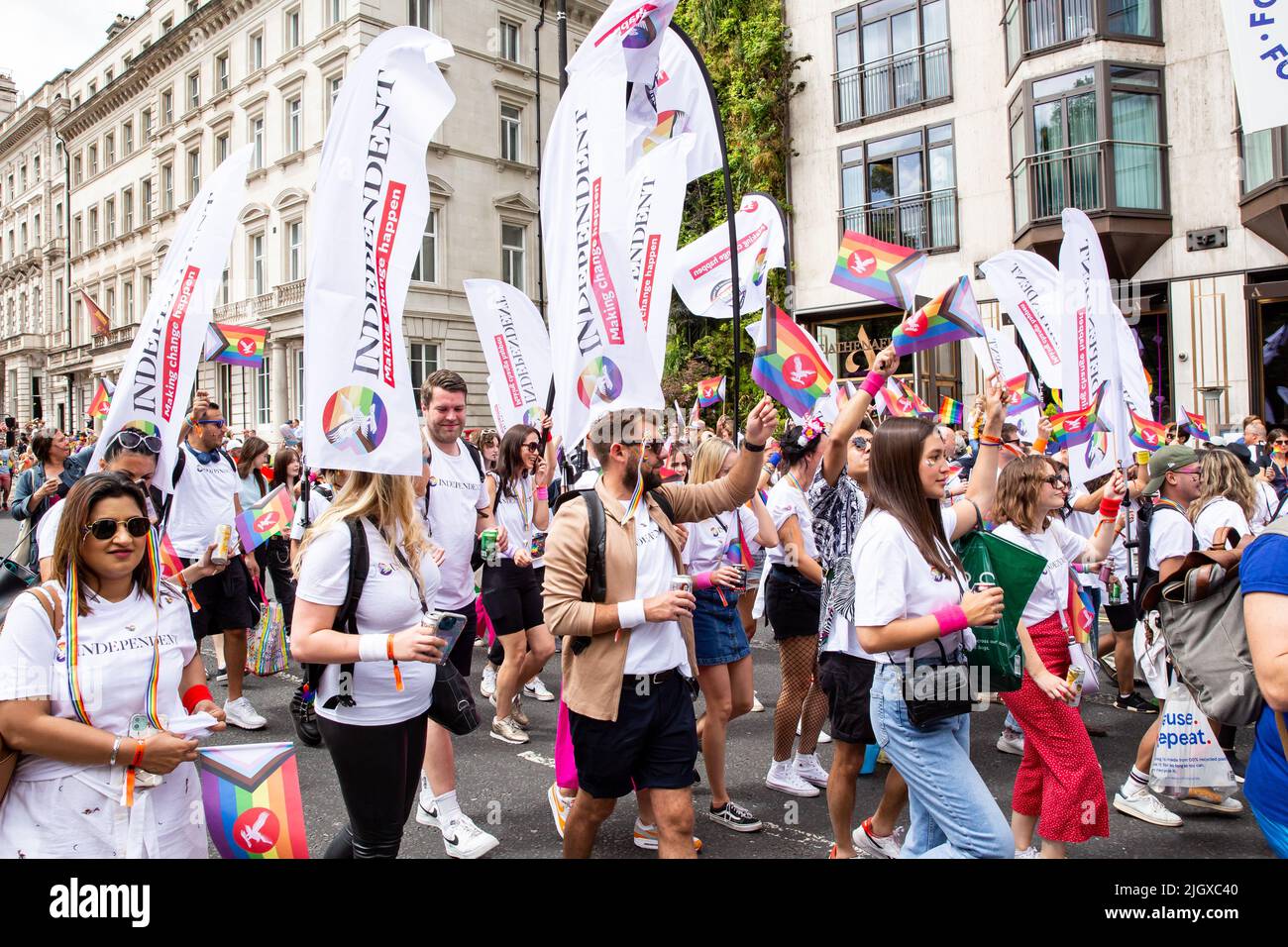 Scenes of The Independent marching in the Pride in London parade 2022 ...