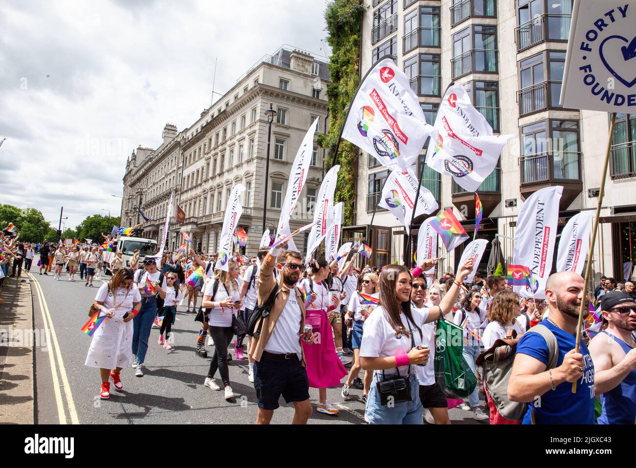 Scenes of The Independent marching in the Pride in London parade 2022 ...