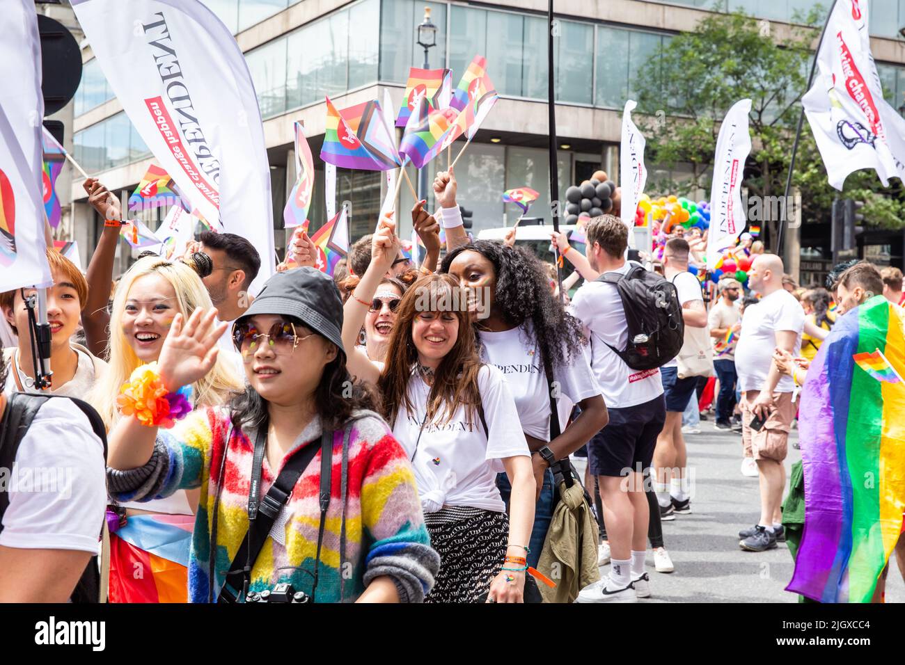 Scenes of the crowd - The Independent marching in the Pride in London ...