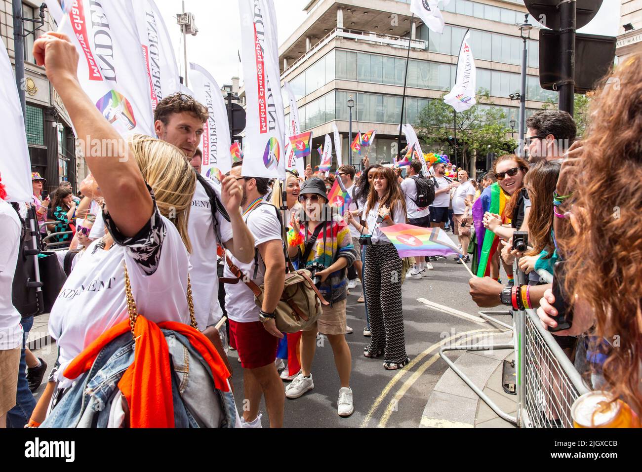 Scenes of The Independent marching in the Pride in London parade 2022 ...