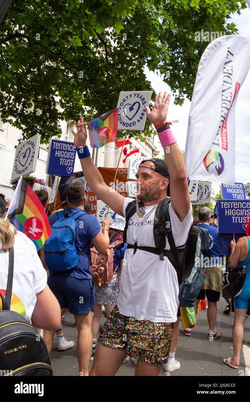 Scenes of The Independent marching in the Pride in London parade 2022 ...