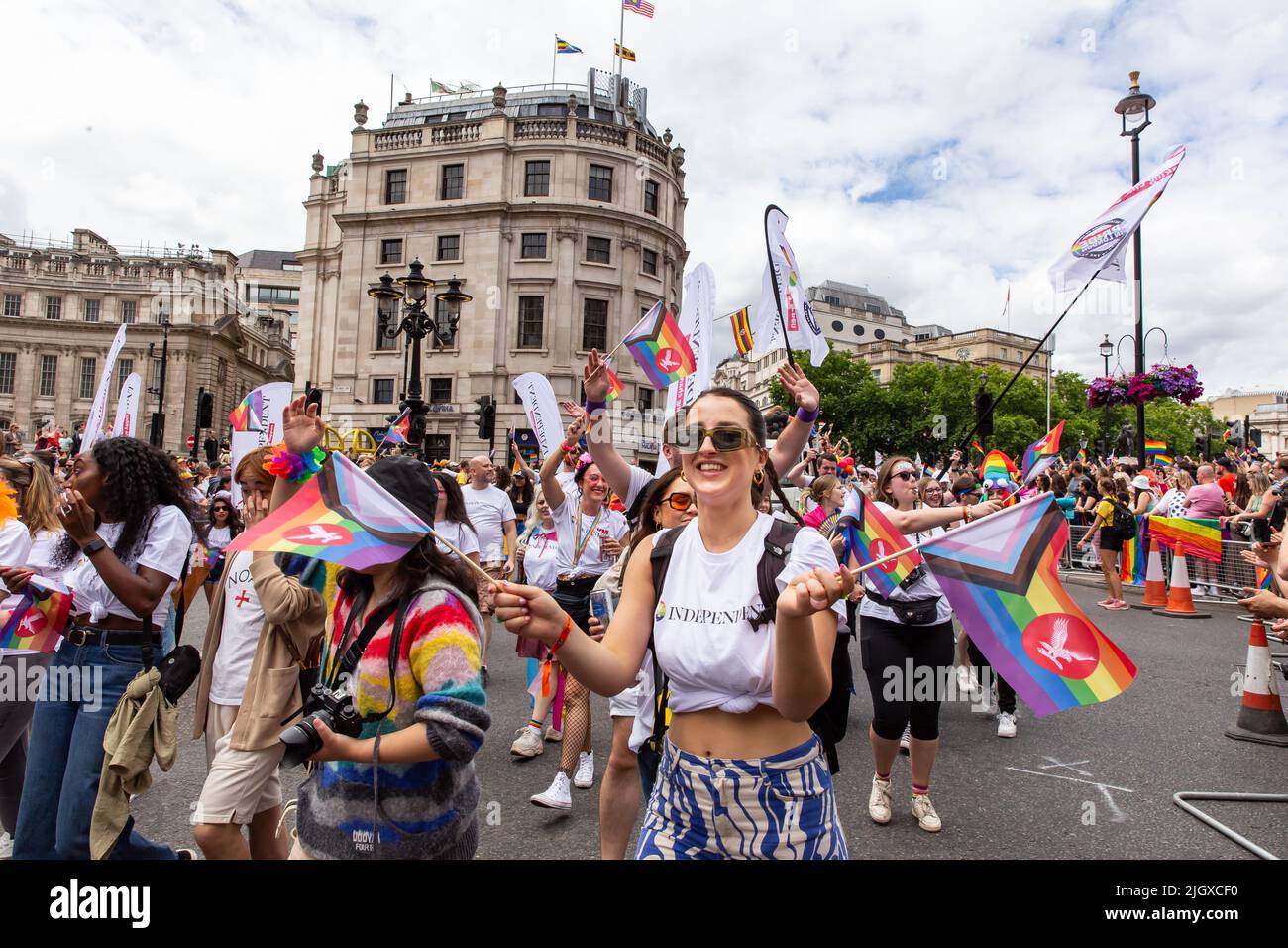 Scenes of The Independent marching in the Pride in London parade 2022 ...