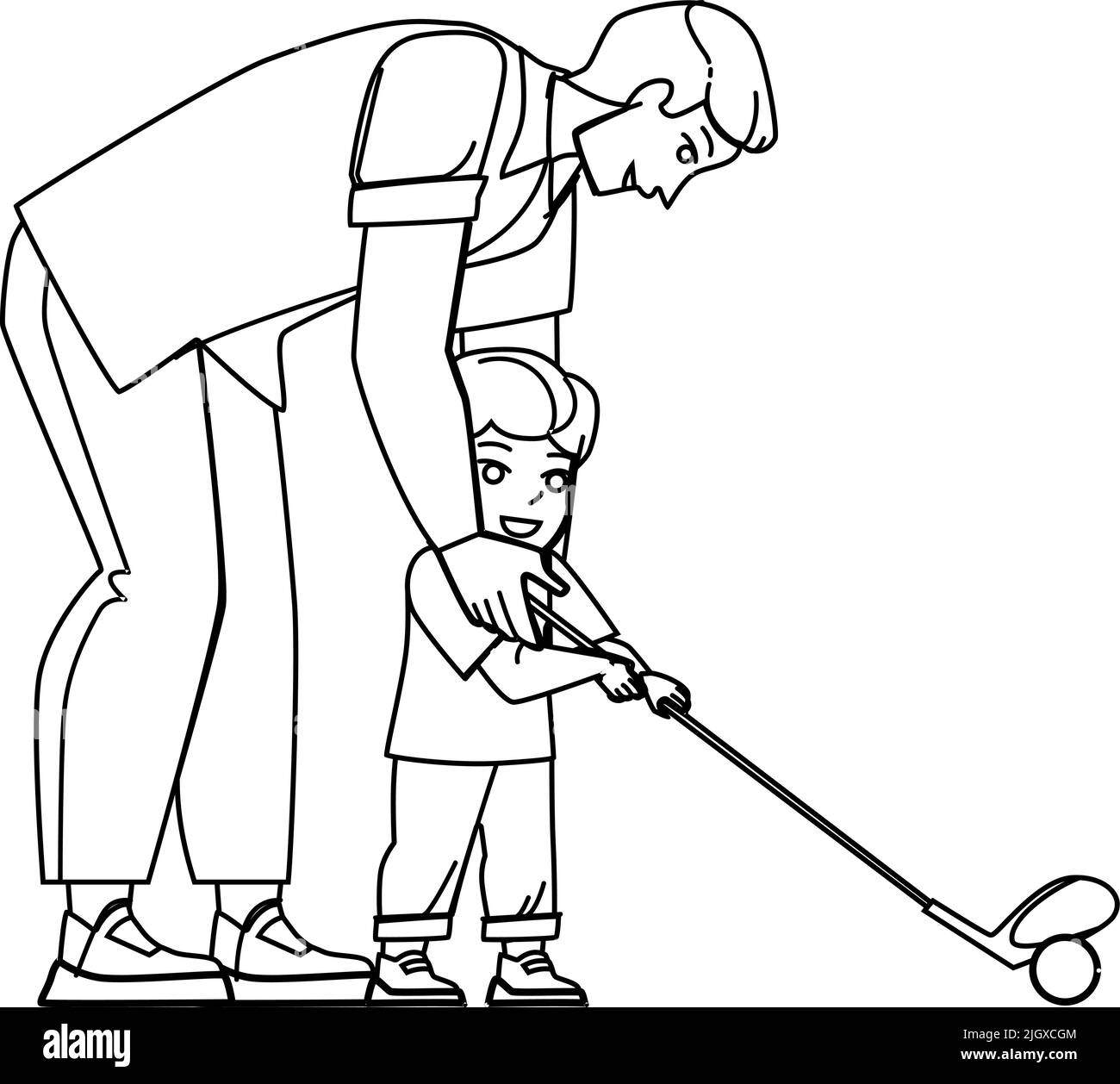 father son golf vector Stock Vector Image & Art - Alamy