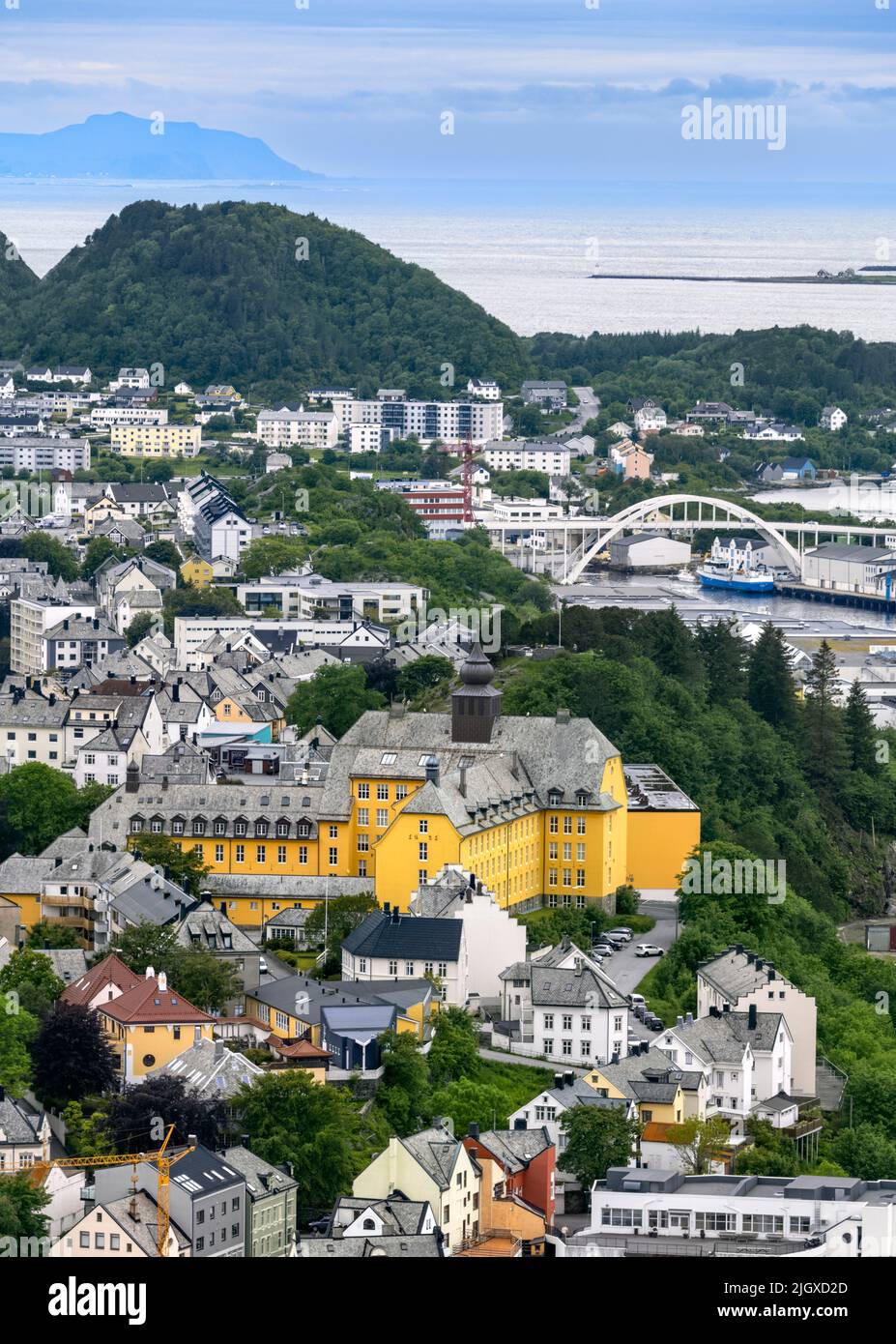 View of Alesund from viewpoint Fjellstua, Mount Aksla Stock Photo - Alamy