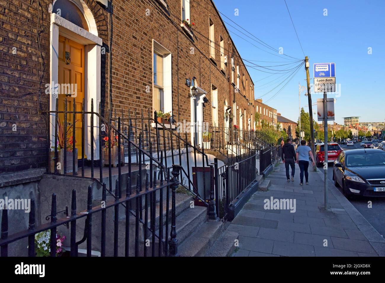 Victorian terraced street in Stoneybatter, a trendy inner city are of ...