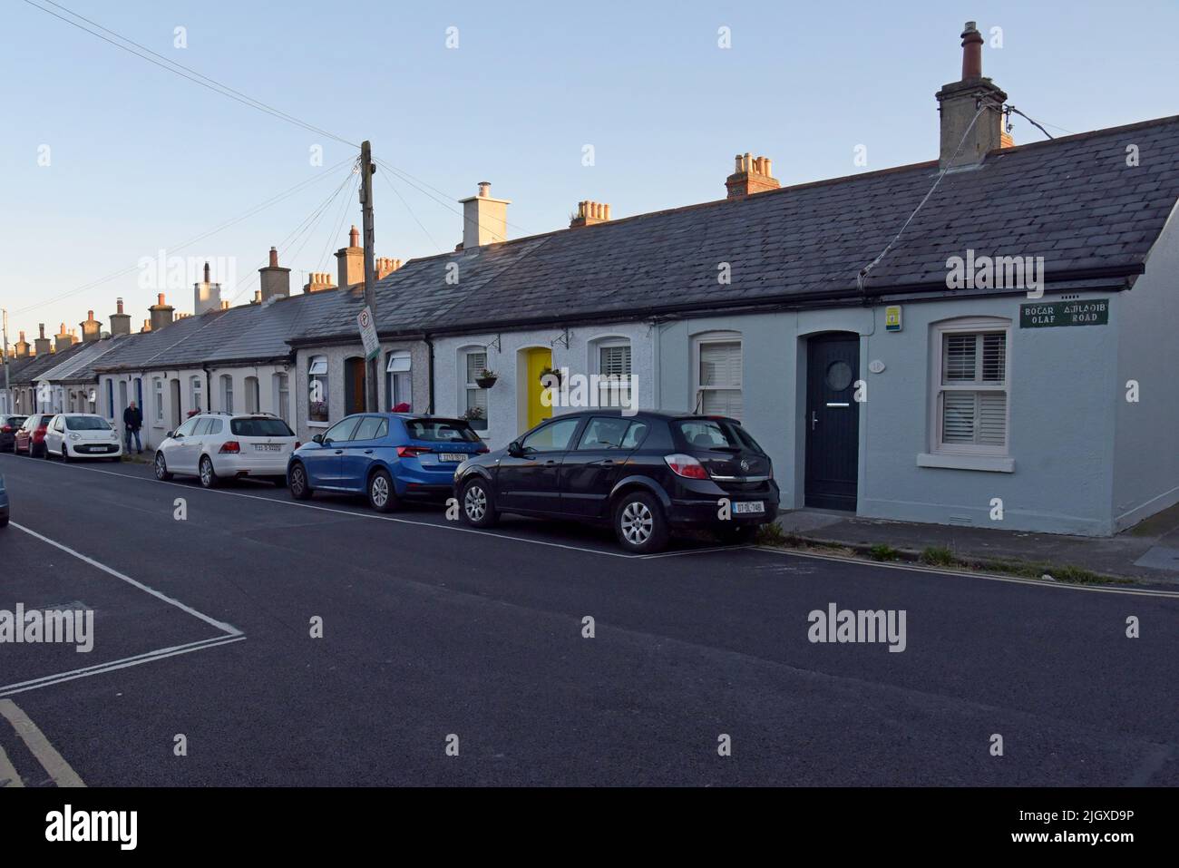 Victorian terraced street in Stoneybatter, a trendy inner city are of ...