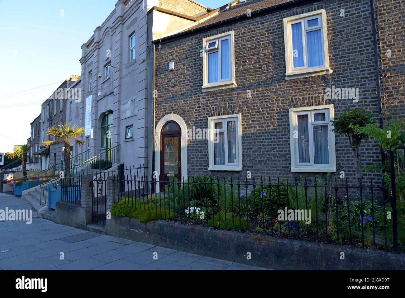 Victorian terraced street in Stoneybatter, a trendy inner city are of ...