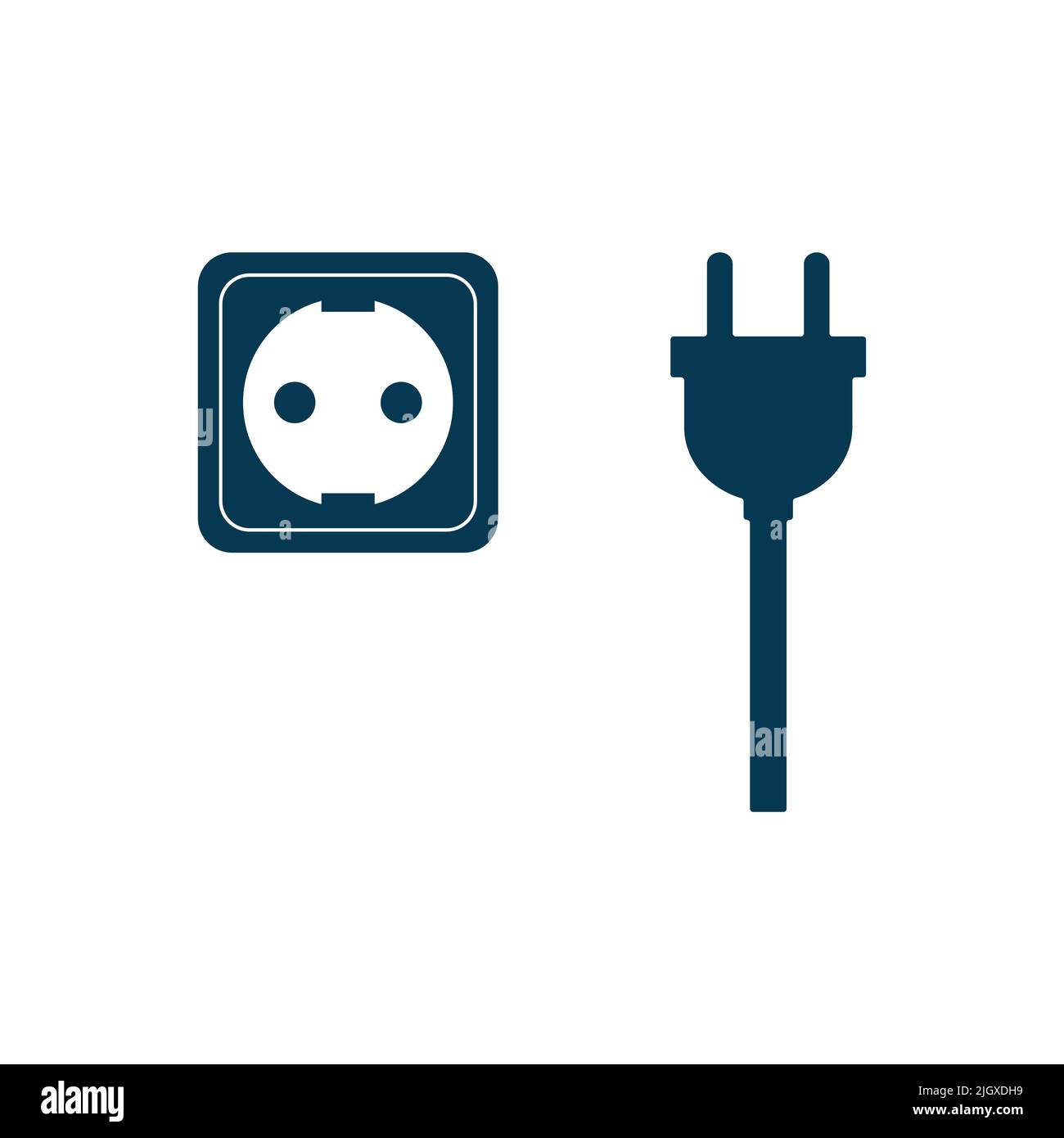 Electric socket icon vector isolated on white background. Plug and ... Electric socket icon vector isolated on white background. Plug and ...