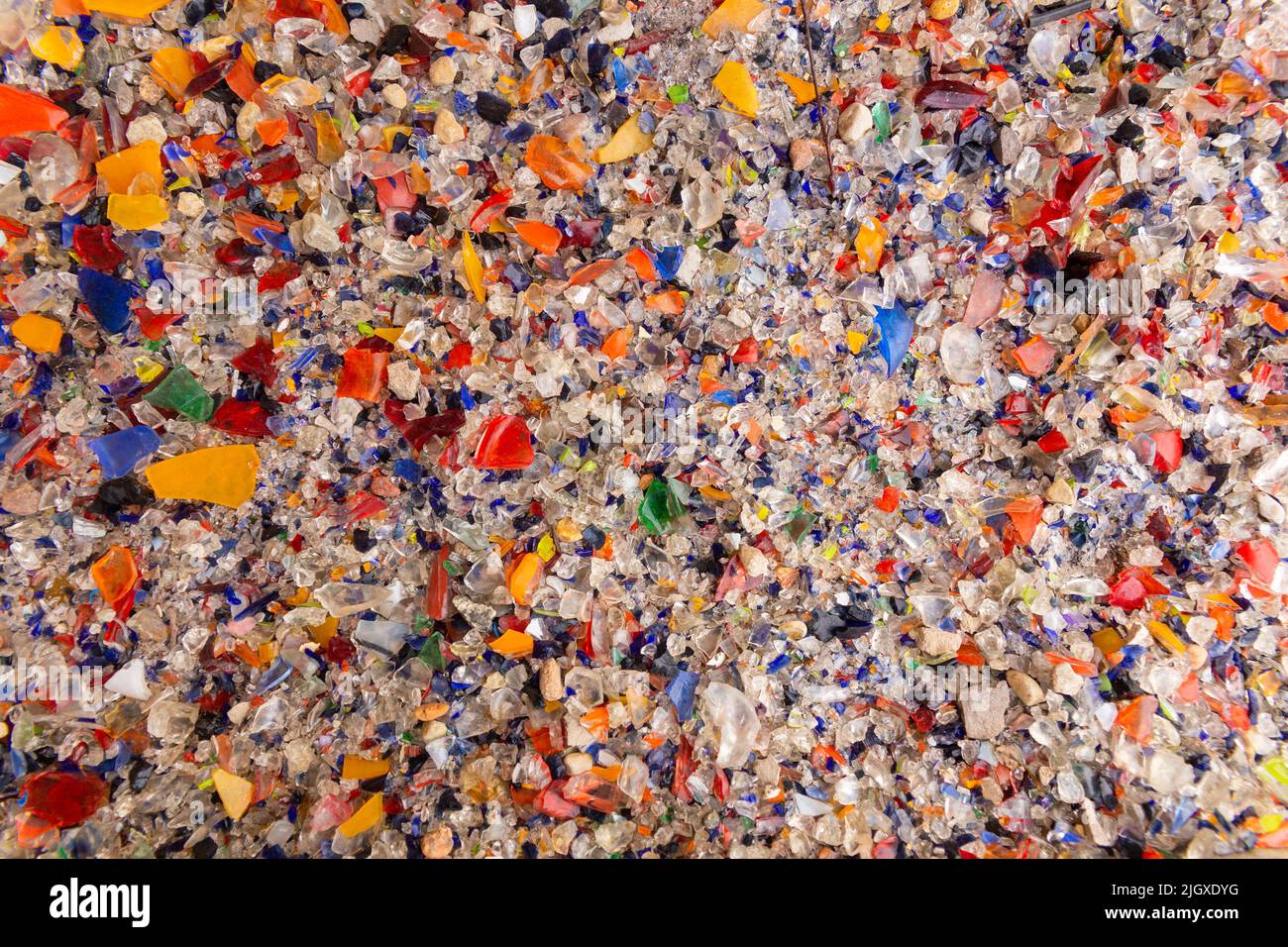 Background with various colors of natural small mineral crystal glass ...