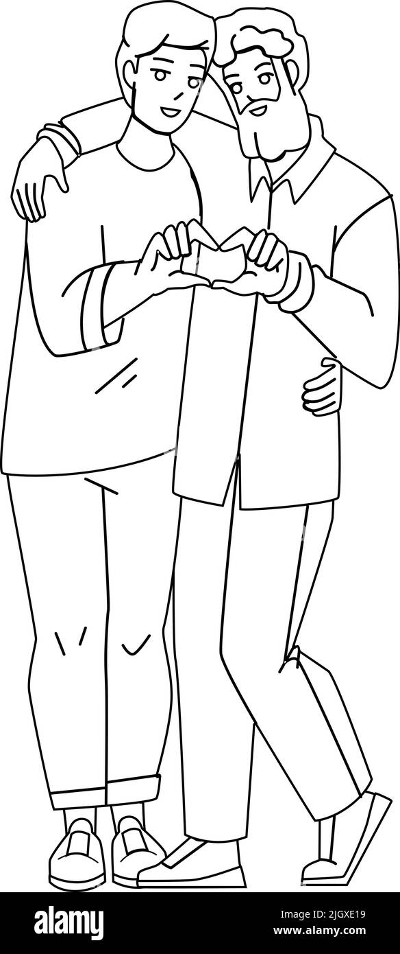 Gay Couple Embracing And Showing Heart Vector Stock Vector Image & Art ...