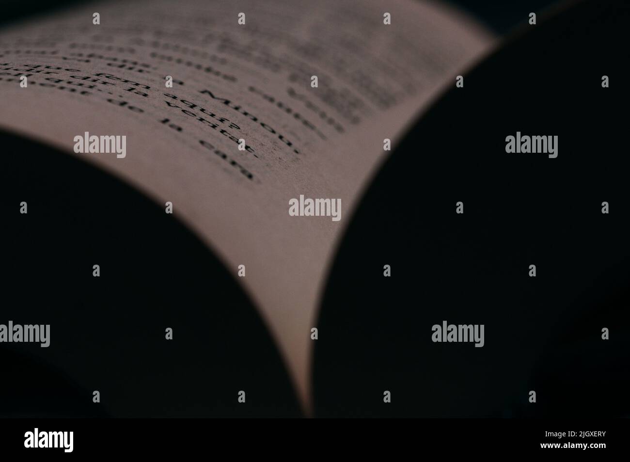 Book pages close up. Macro photography in warm colors is suitable as a ...