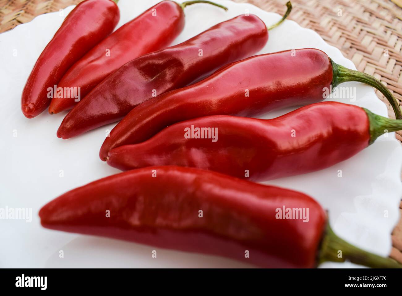 Thick Big Fresh red chilly vegetable. Hot red cayenne pepper or ...