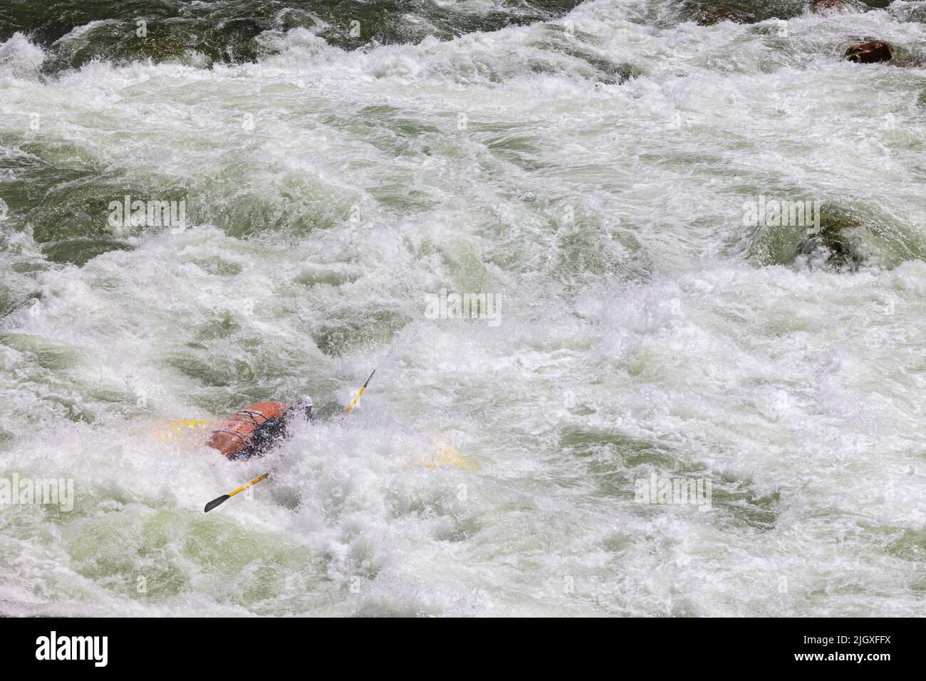 A raft covered in whitewater in Lava Falls Stock Photo - Alamy