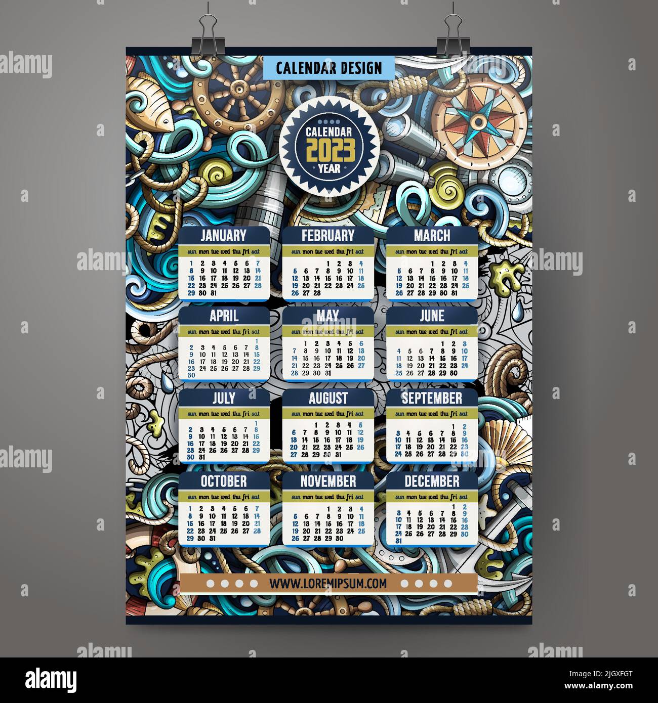 Boat calendar Stock Vector Images - Alamy