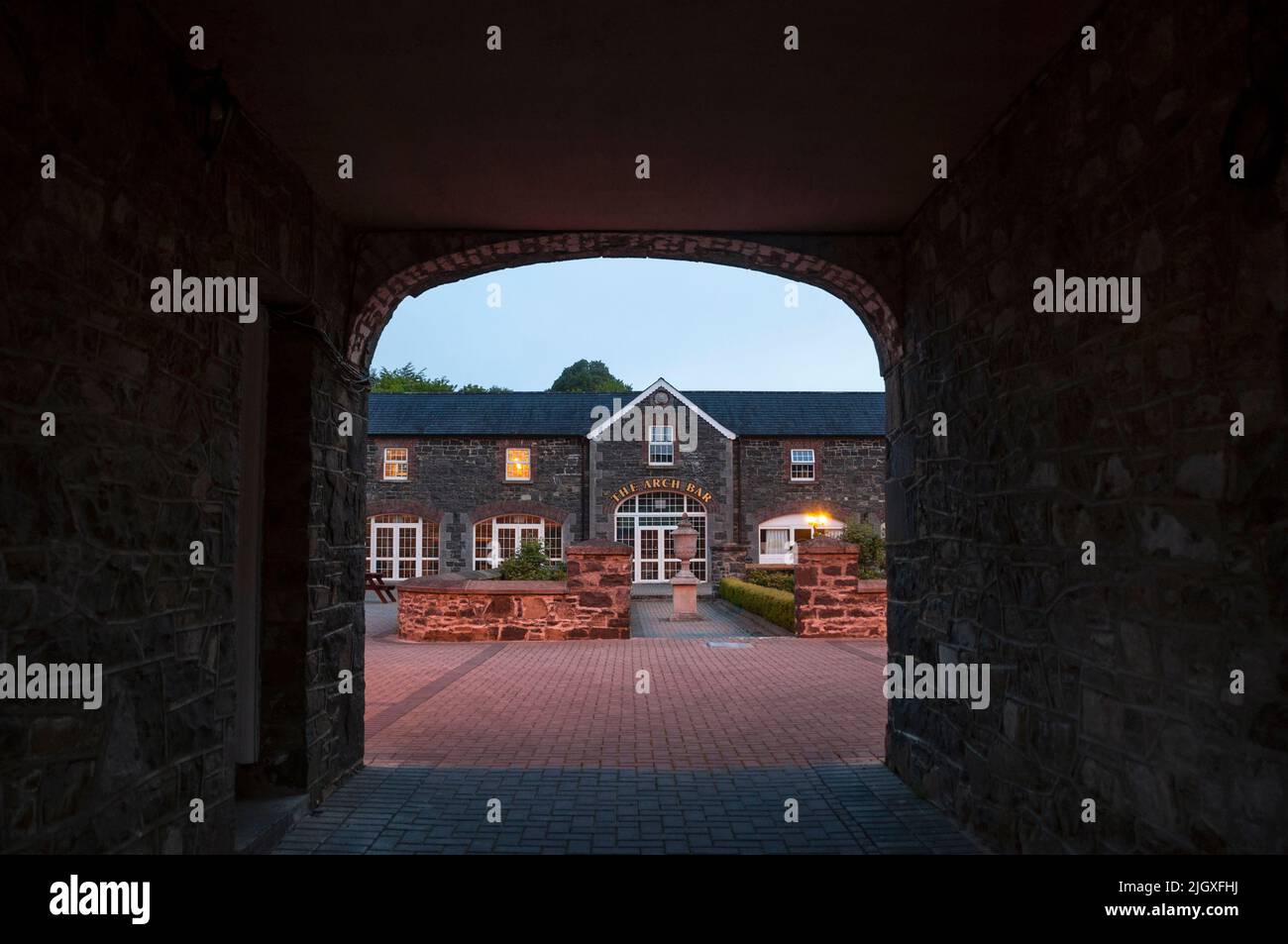 Courtyard and stone walled rose gardens in Virginia, Ireland Stock ...
