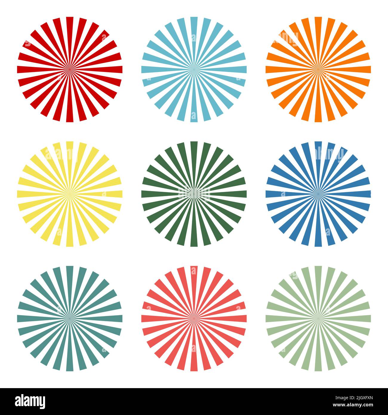 Beams element vector. Sun rays template set isolated on white ...