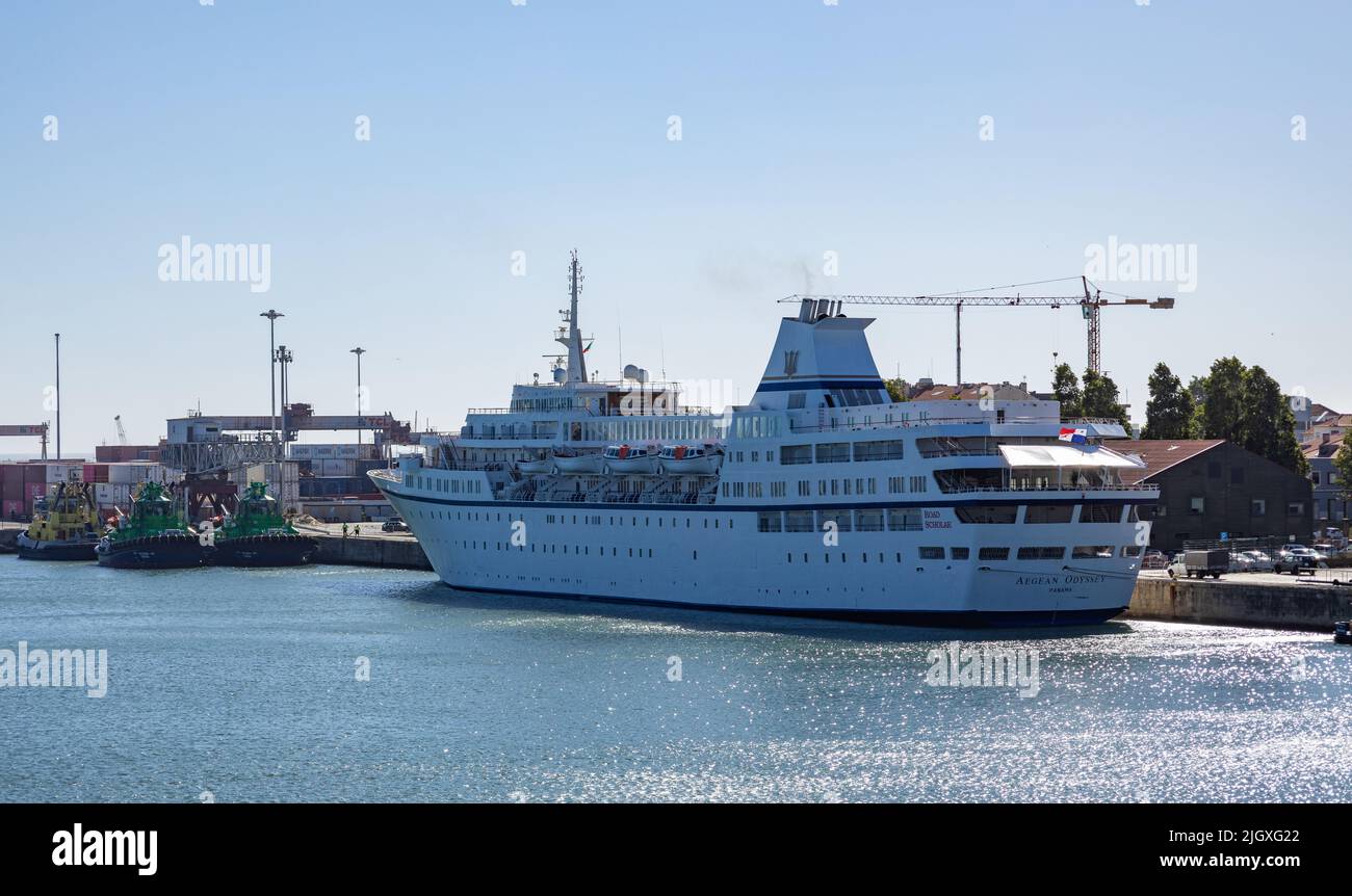 A picture of a cruise ship docked on the Leixões Port Stock Photo - Alamy