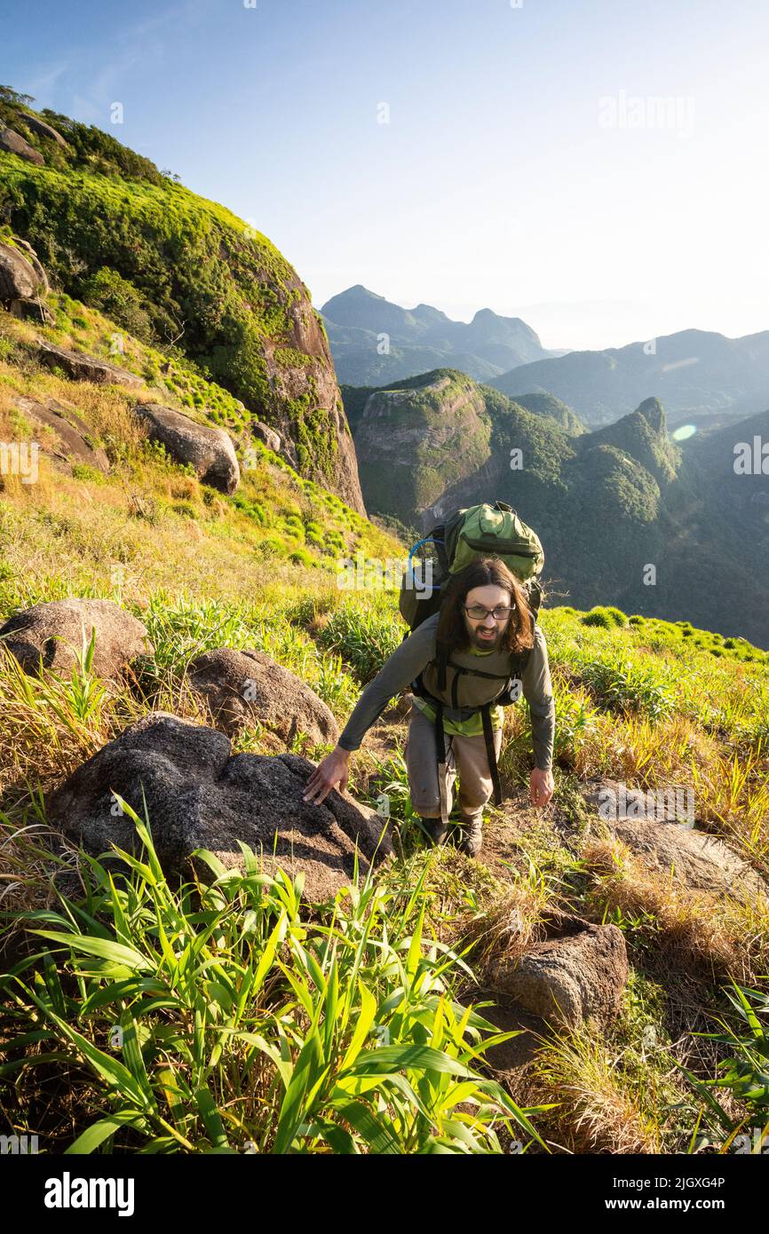 Brazilian man hiking backpack hi-res stock photography and images - Alamy