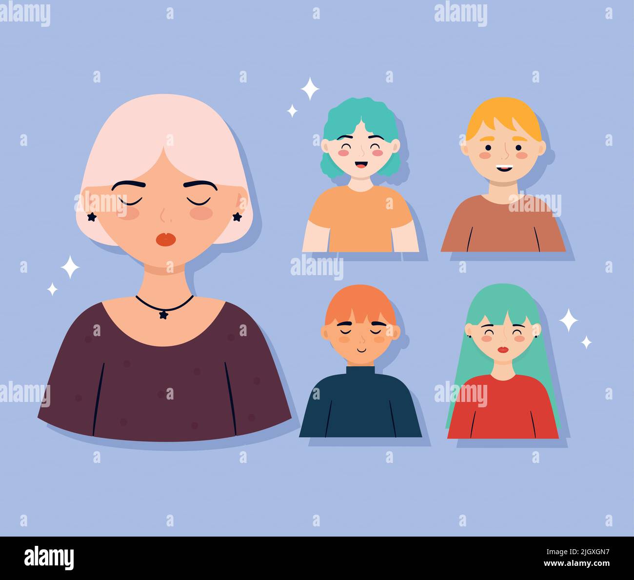 five people group Stock Vector Image & Art - Alamy