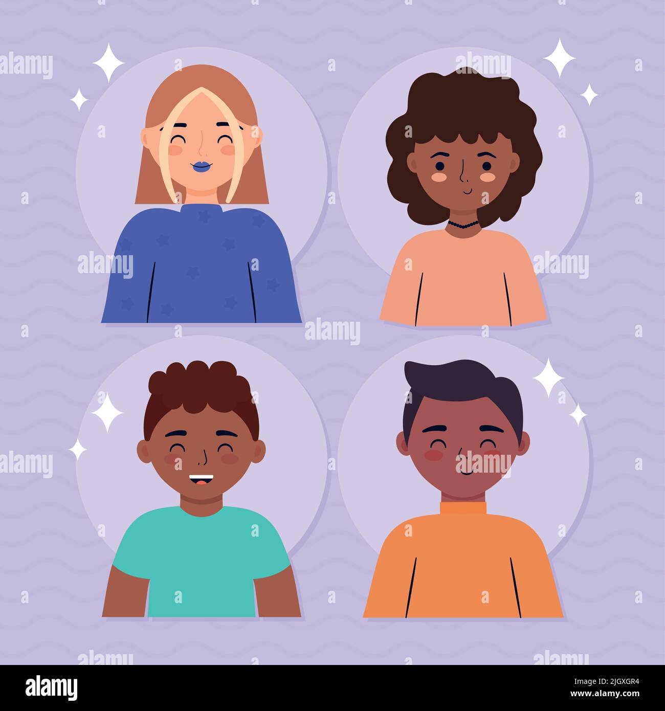 four people group Stock Vector Image & Art - Alamy