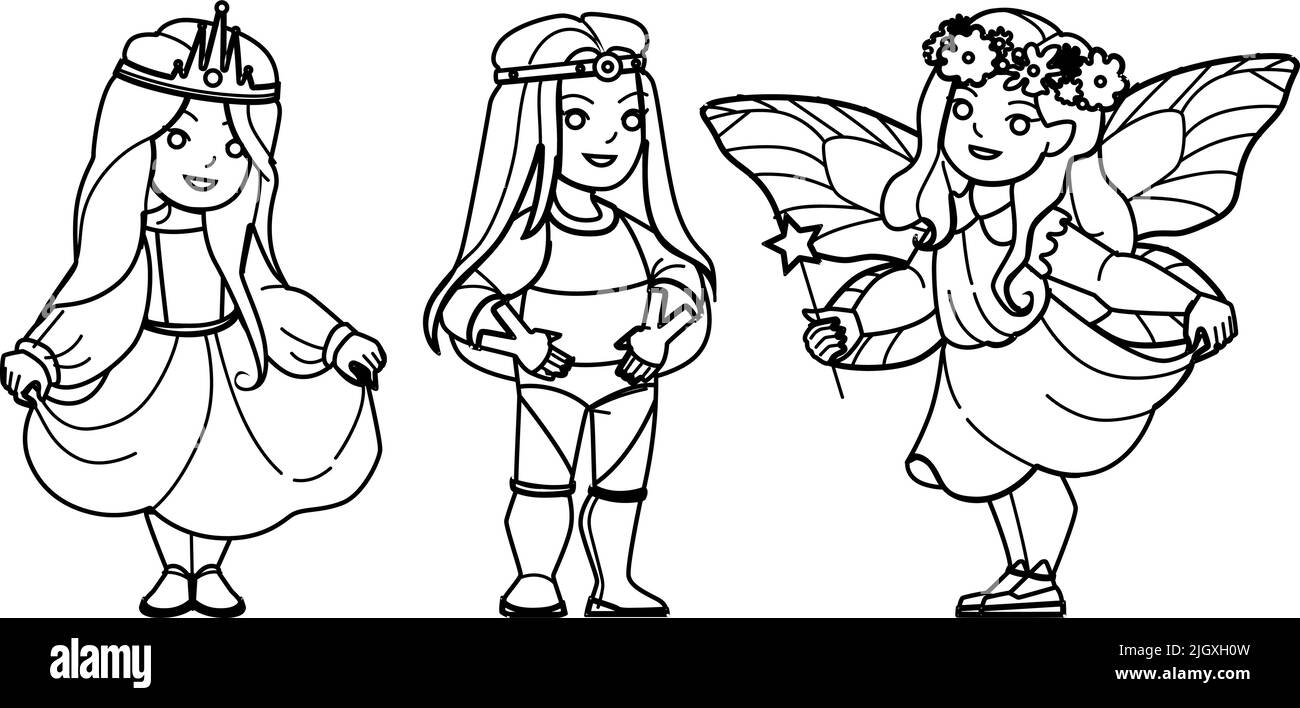 girl costume vector Stock Vector Image & Art - Alamy