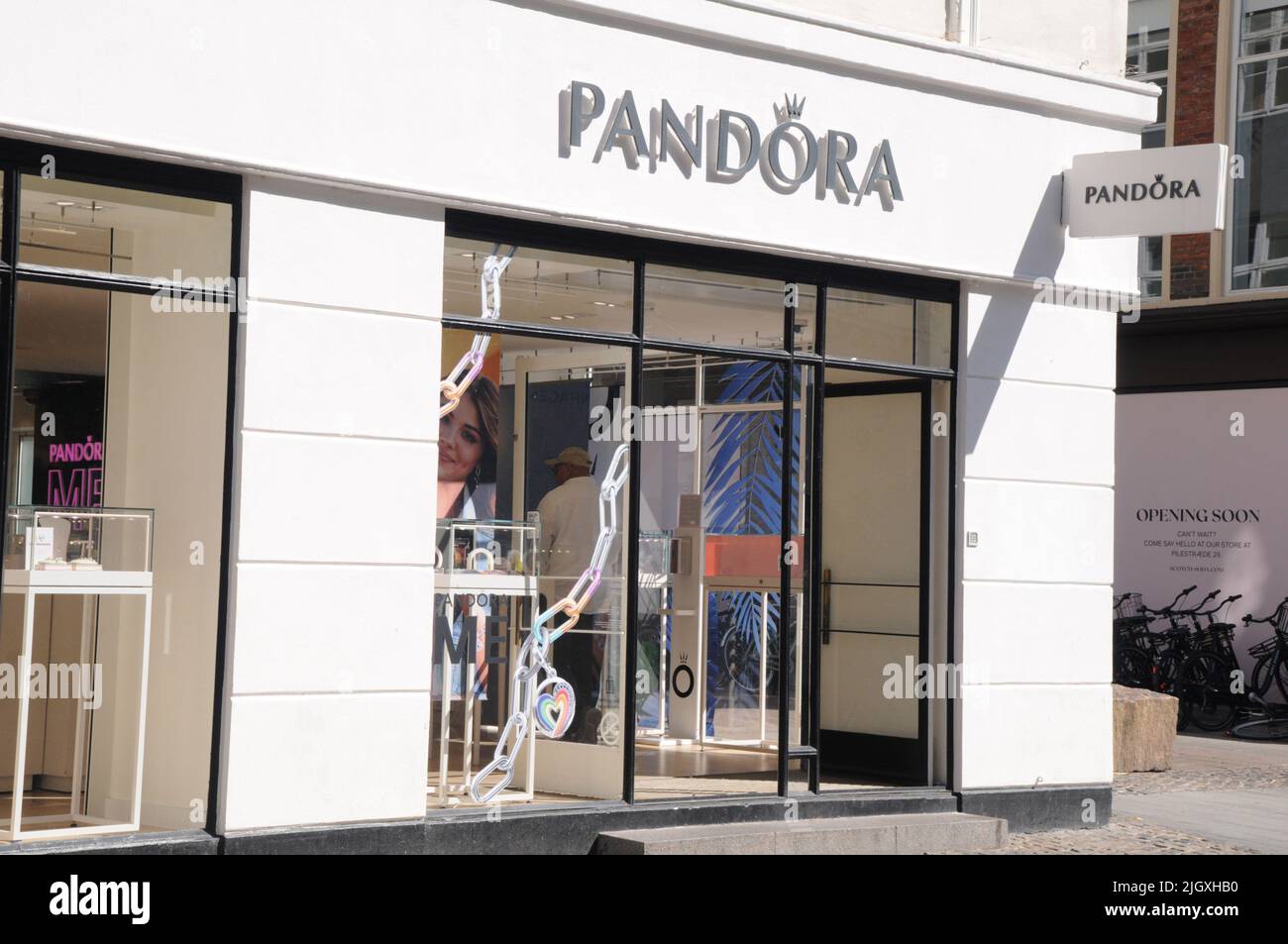 Copenhagen /Denmark/13 July 2022/Pandora store in danish capital ...