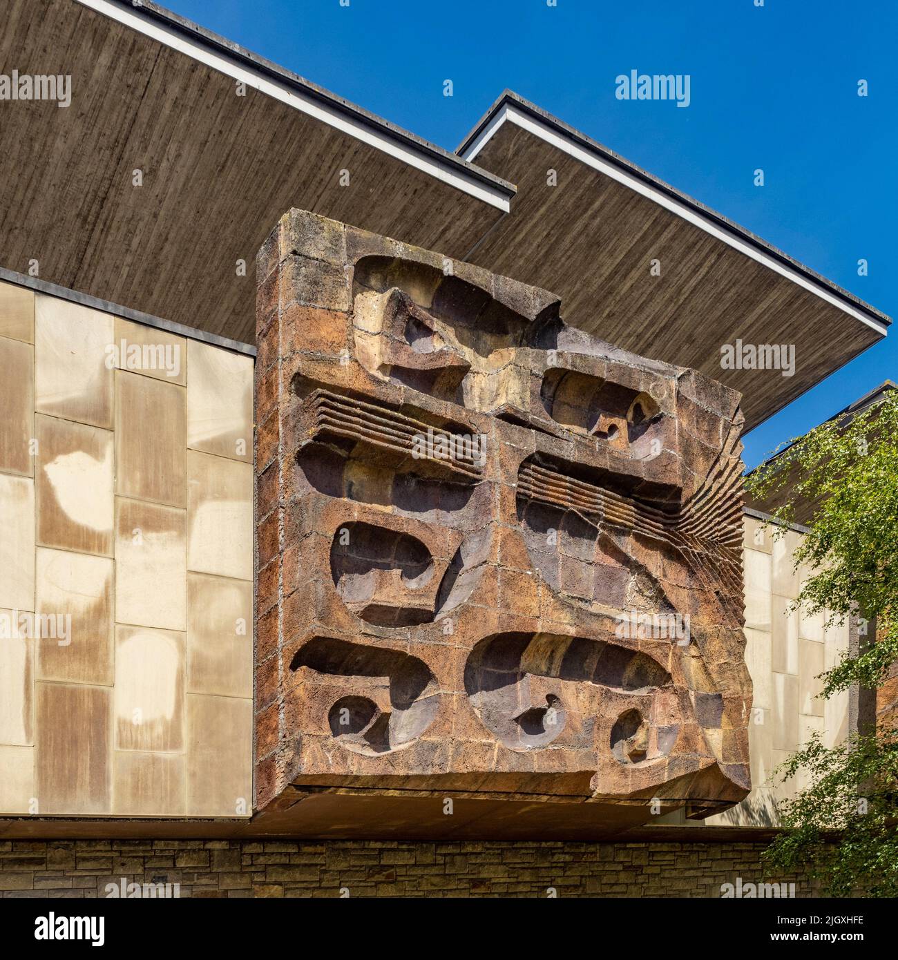 Queensgate Market exterior with its square decorative ceramic friezes ...