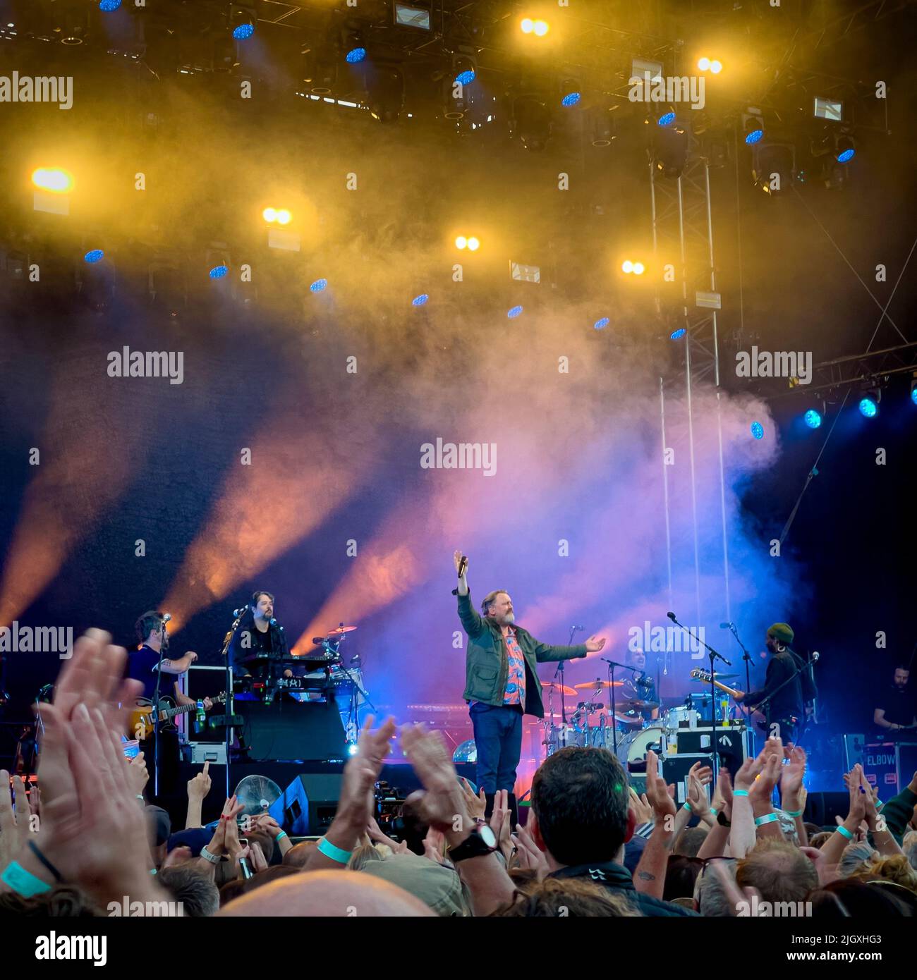 Manchester band Elbow performing on stage at Scarbrough Open Air ...
