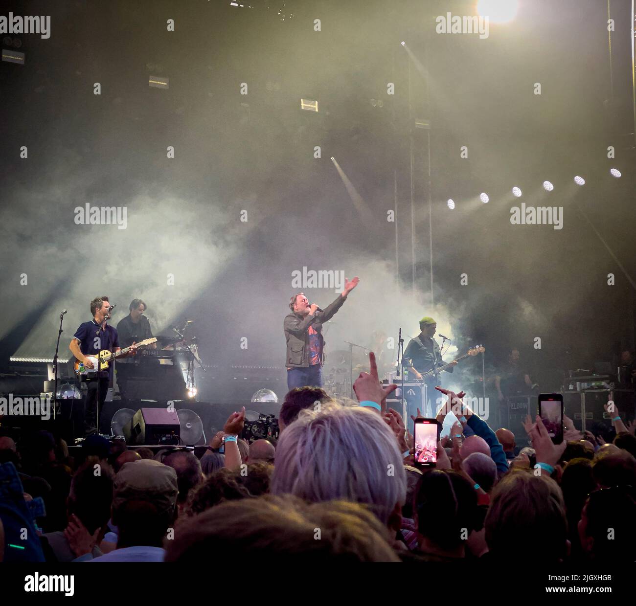 Manchester band Elbow performing on stage at Scarbrough Open Air ...
