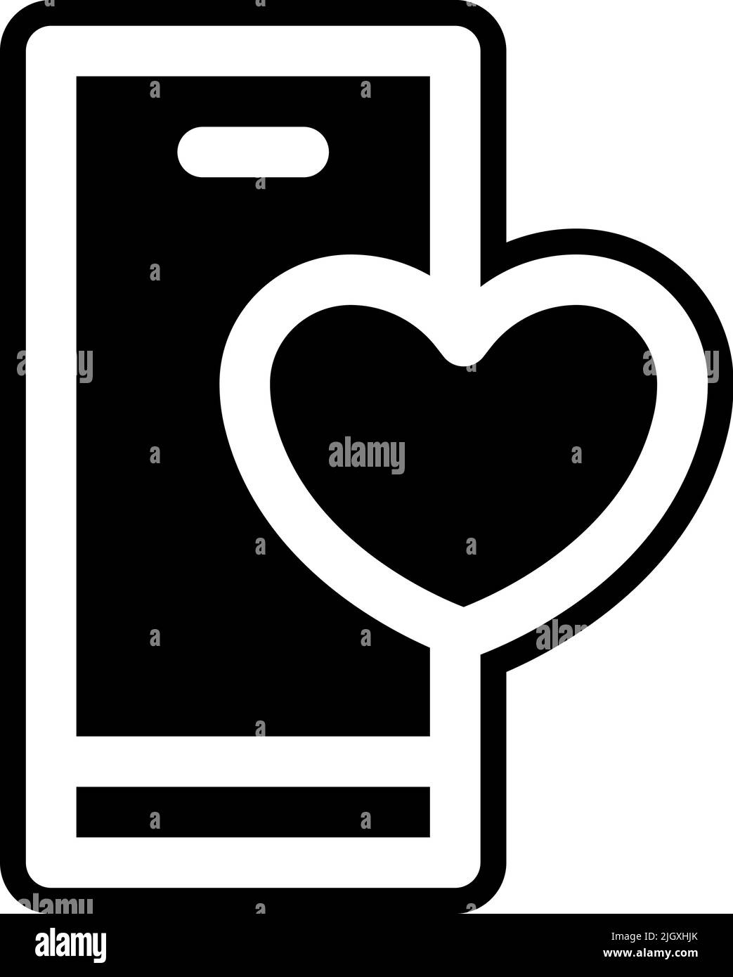 Black line mobile phone medical Black and White Stock Photos & Images ...