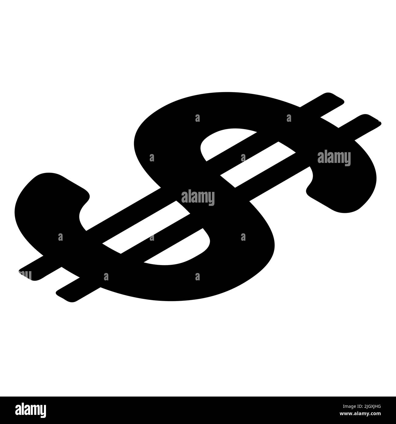 Dollar USD currency sign silhouette in isometric top view isolated on ...