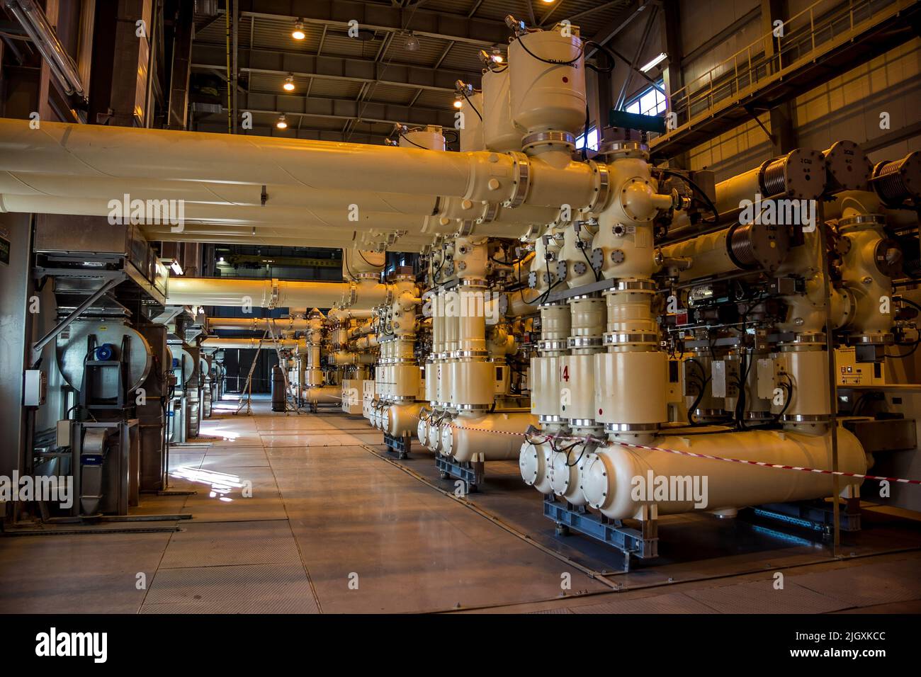 Complex gas-insulated switchgear inside Nuclear Power Plant Stock Photo ...