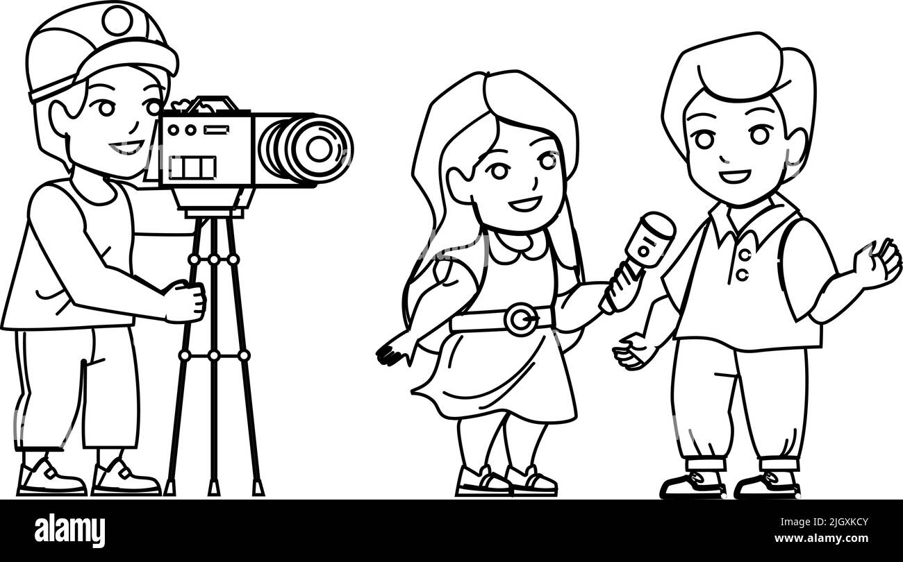 Young journalist and interview Black and White Stock Photos & Images ...