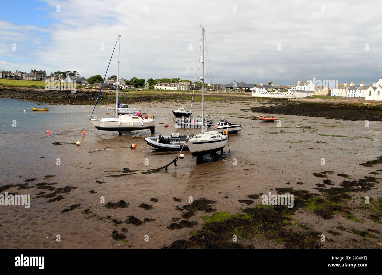 Boats in the harbour, Isle of Whithorn, Dumfries & Galloway, Scotland ...