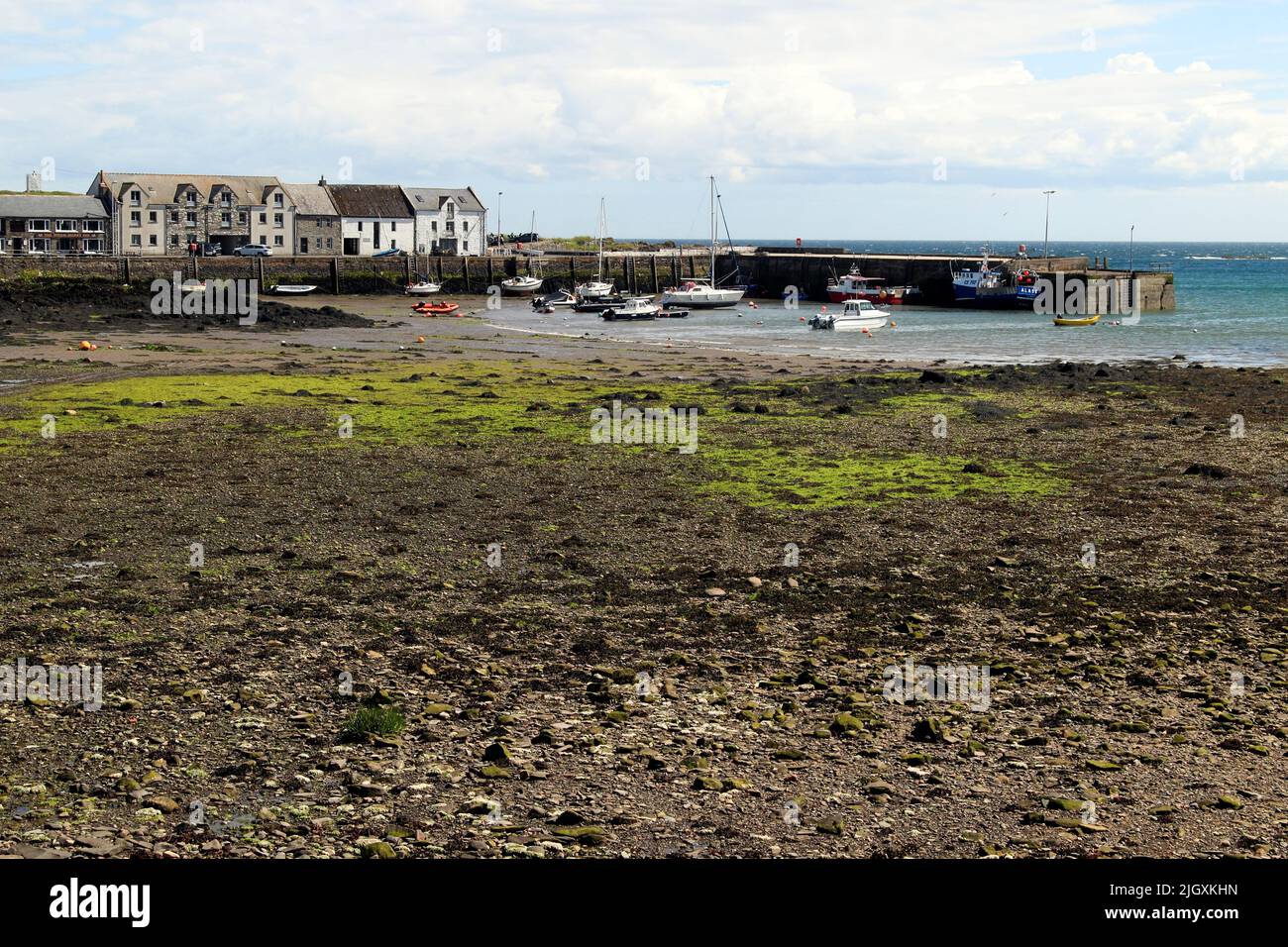 Boats in the harbour, Isle of Whithorn, Dumfries & Galloway, Scotland ...