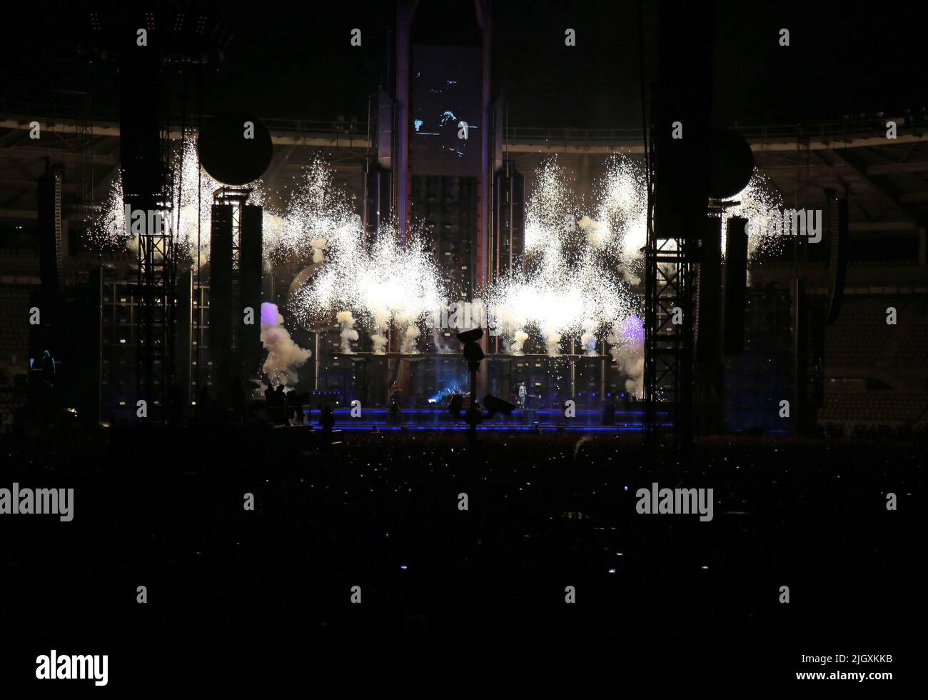 TURIN, ITALY - JULY 12 : Rammstein concert during "Europe Stadium Tour ...