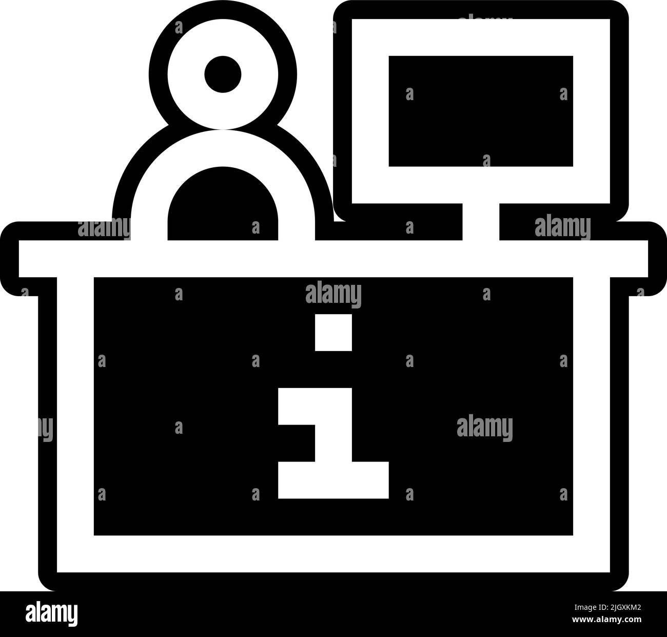 Customer information help desk Black and White Stock Photos & Images ...