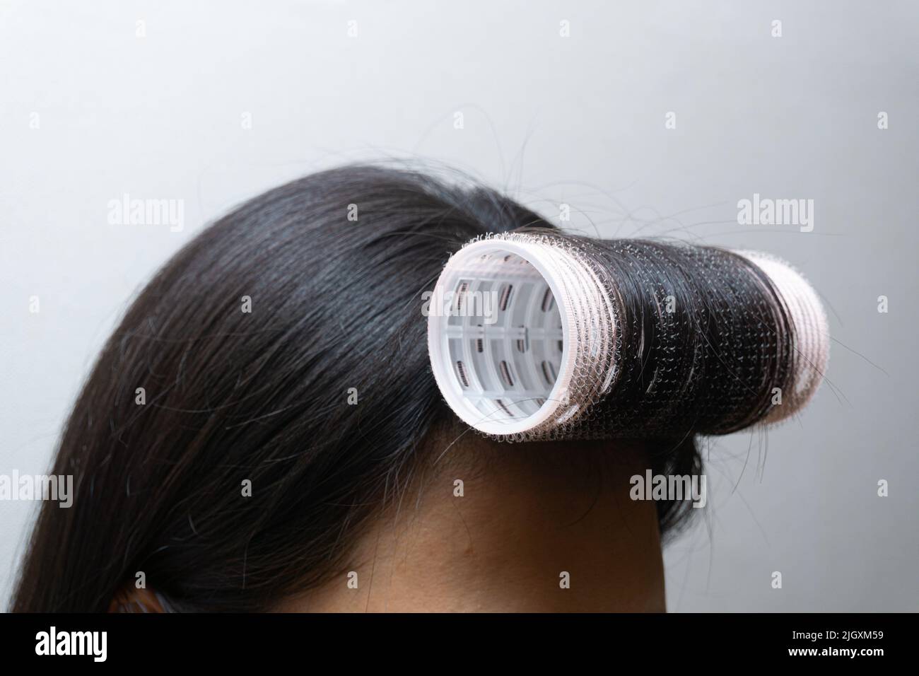 hair rolls for beauty products on a white background Stock Photo - Alamy